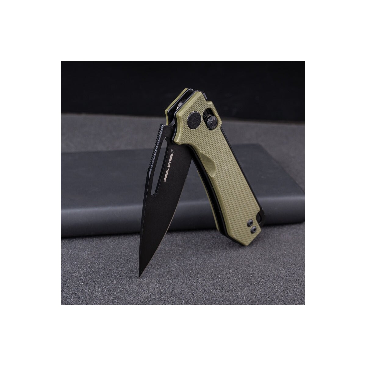 Real Steel RSK Vis Black PVD Green G10 12C27 Stahl, 49,00
