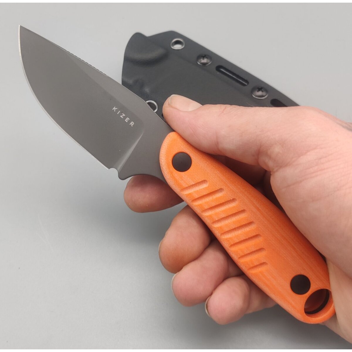 Kizer Hare Fixed Blade D2 Stahl Orange G10 EDC, 47,95