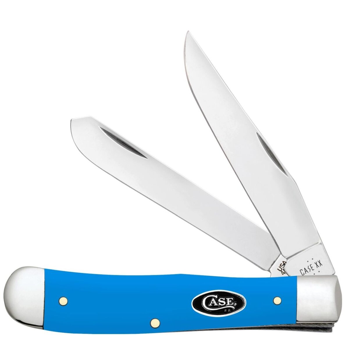 Case SS SS Light Blue Synthetic Smooth Trapper Blau mit 2 Klingen ros ...