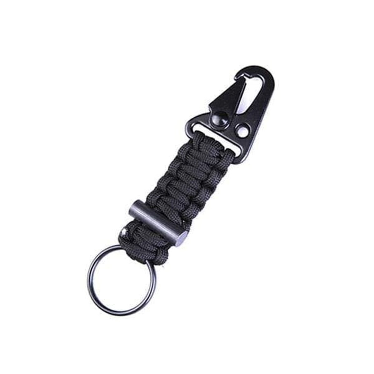 Viperade Karabiner mit Paracord und Feuerstarter Schwarz, 5,99