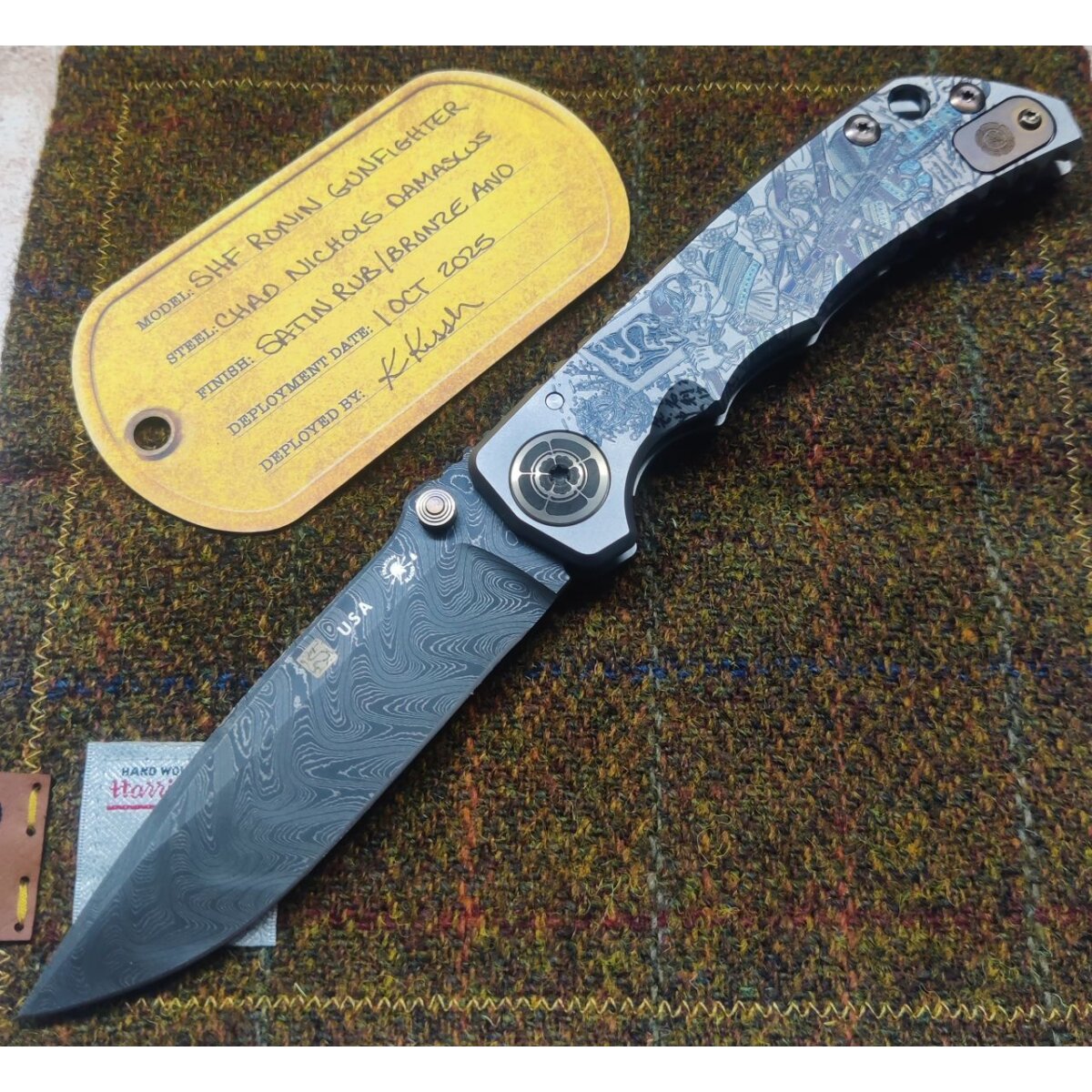 Spartan Blades SF5 Custom Damast Chad Nichols Harsey Folder - RONIN G ...