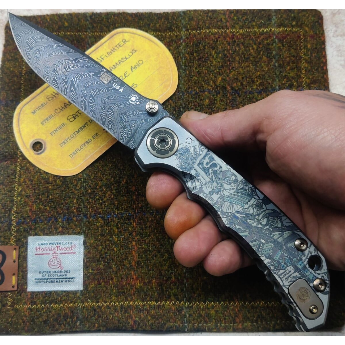Spartan Blades SF5 Custom Damast Chad Nichols Harsey Folder - RONIN G ...