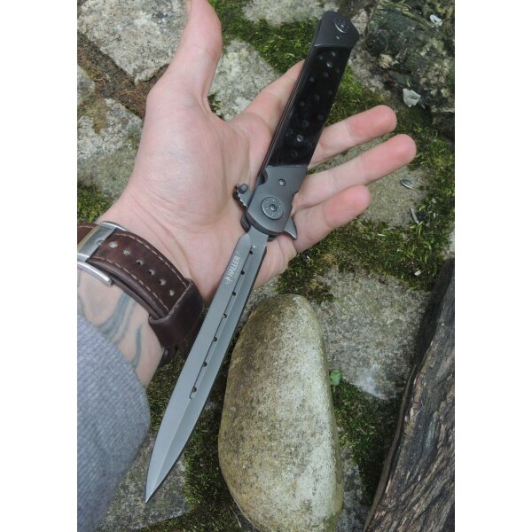 Haller Messer XXL Stiletto Messer einseitig geschliffen Taschenmesser ...