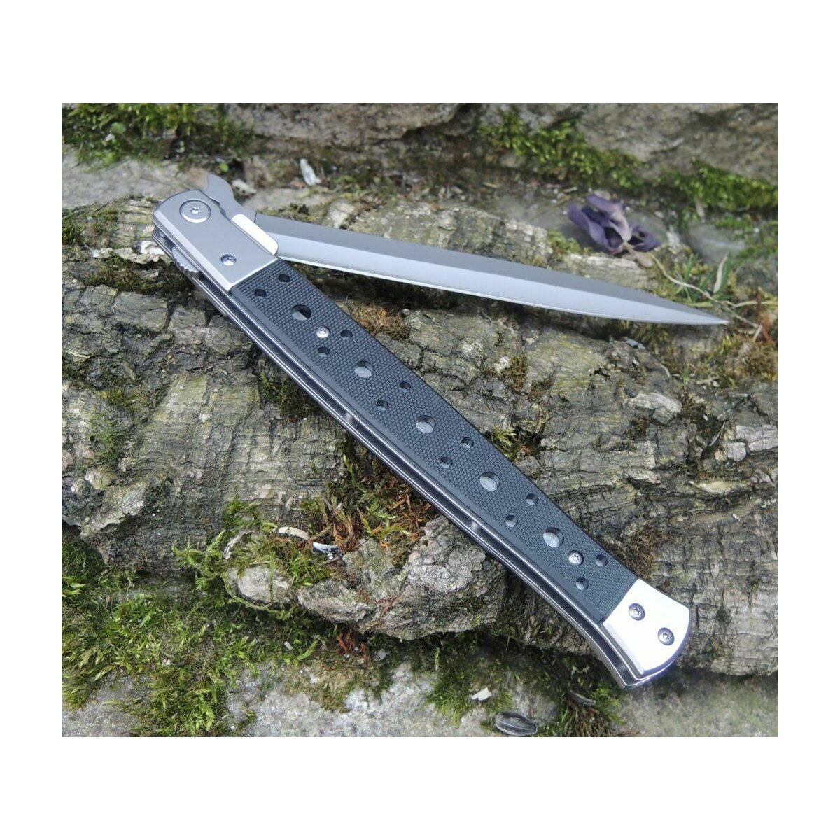 Haller Messer XXL Stiletto Taschenmesser 33,2cm 420 Stahl G10 Griff M ...