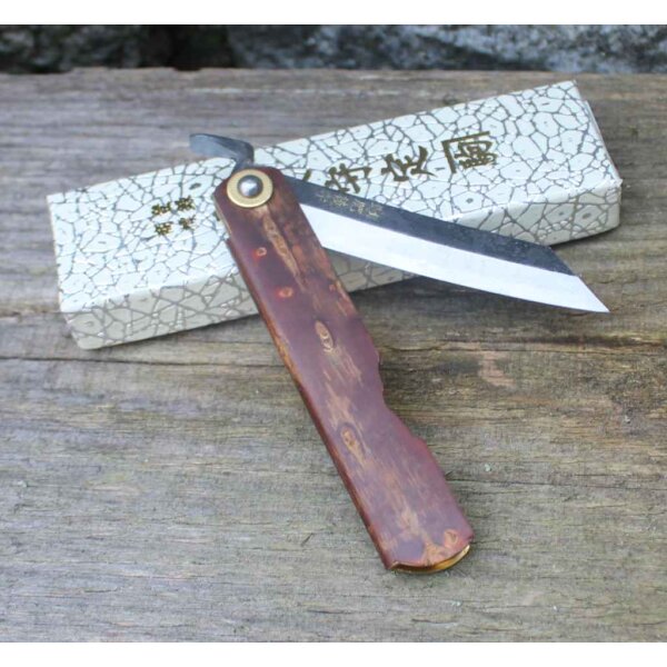 Higonokami KABAZAIKU Blue Paper Steel mit Kirschbaumholz, 65,95